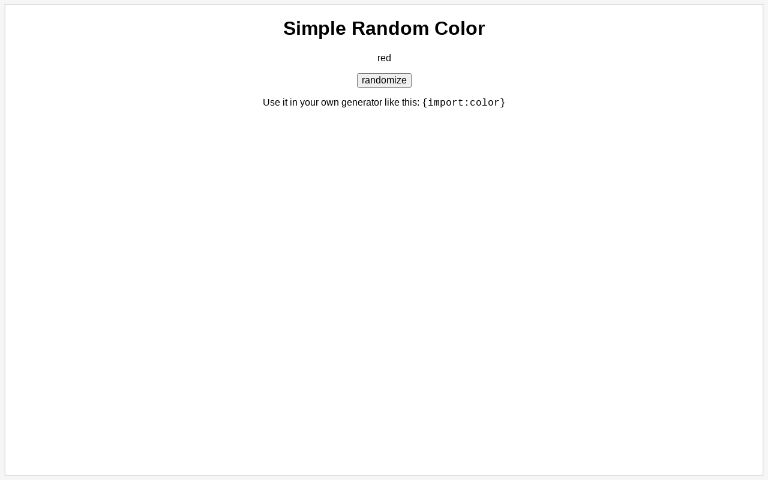 Simple Random Color ― Perchance Generator
