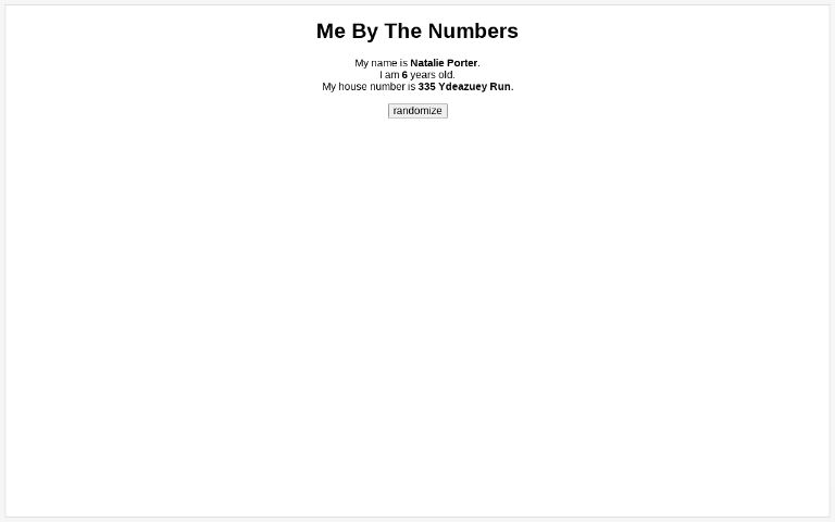 Me By The Numbers ― Perchance Generator