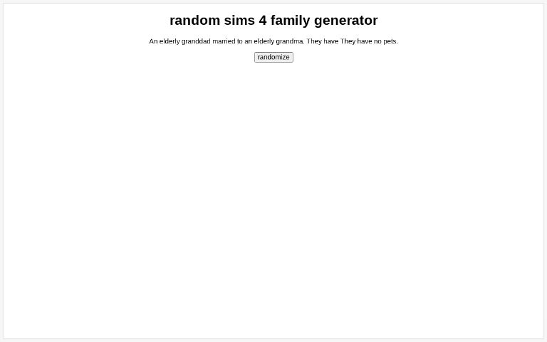 random sims 4 family generator
