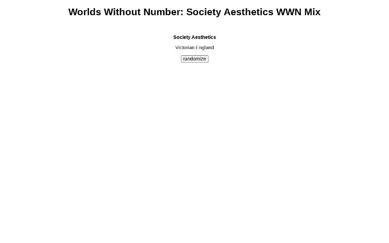 Worlds Without Number: Society Aesthetics WWN Mix ― Perchance Generator