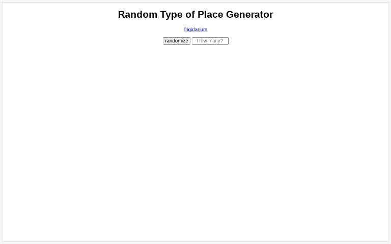 Random Type of Place Generator