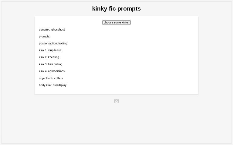 kinky fic prompts ― Perchance Generator