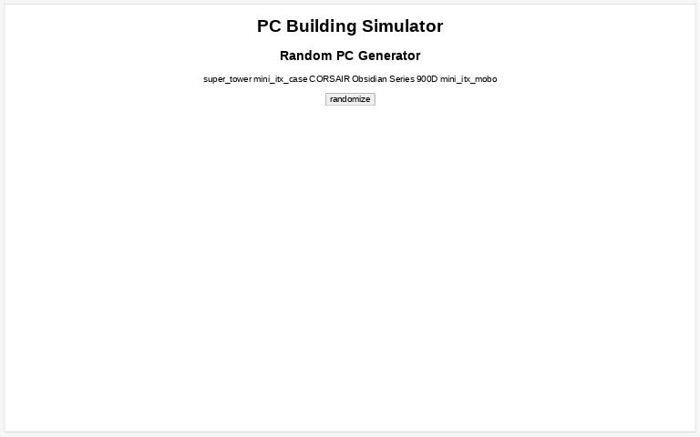 PC Building Simulator ― Perchance Generator