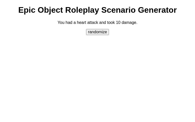 Epic Object Roleplay Scenario Generator