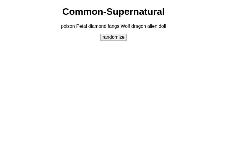 Common-Supernatural ― Perchance Generator