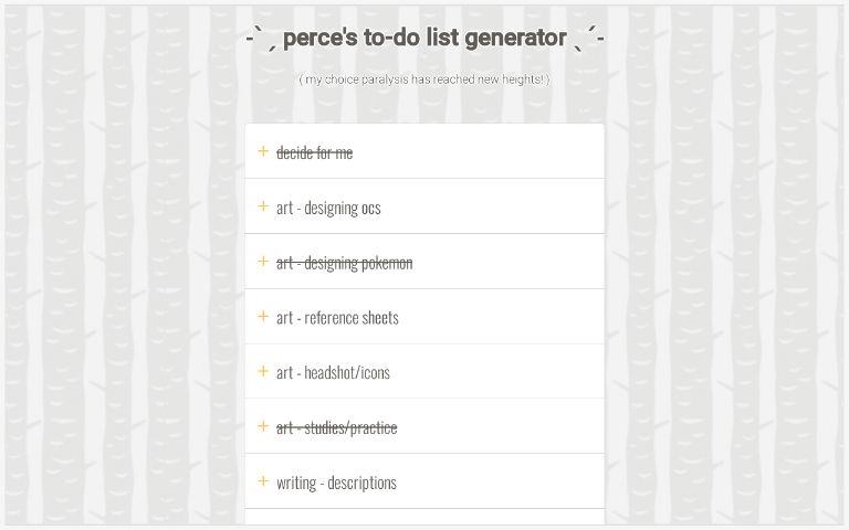 ˗ˋˏ perce's to-do list generator ˎˊ˗