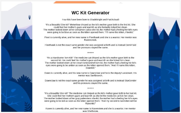 WC Kit Generator