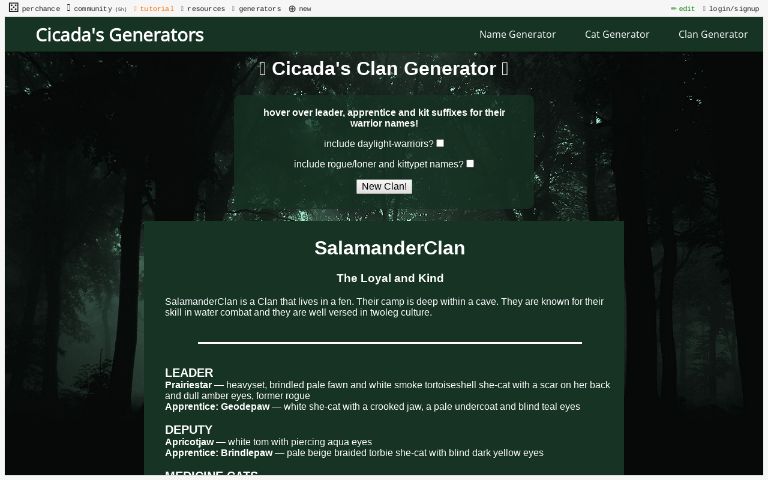 🕸 Cicada's Clan Generator 🕸