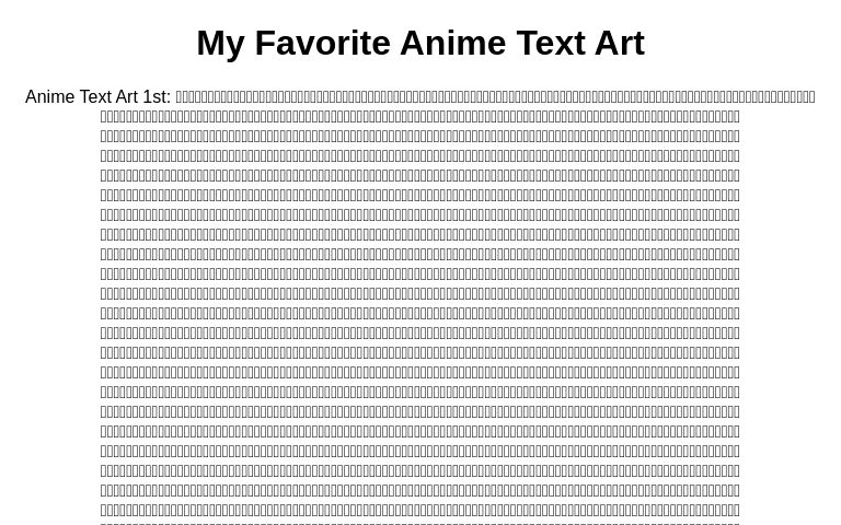 My Favorite Anime Text Art ― Perchance Generator