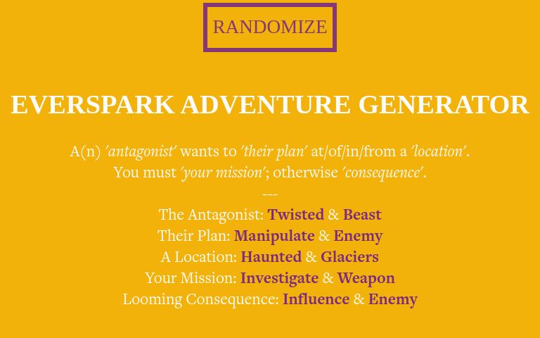 EVERSPARK ADVENTURE GENERATOR