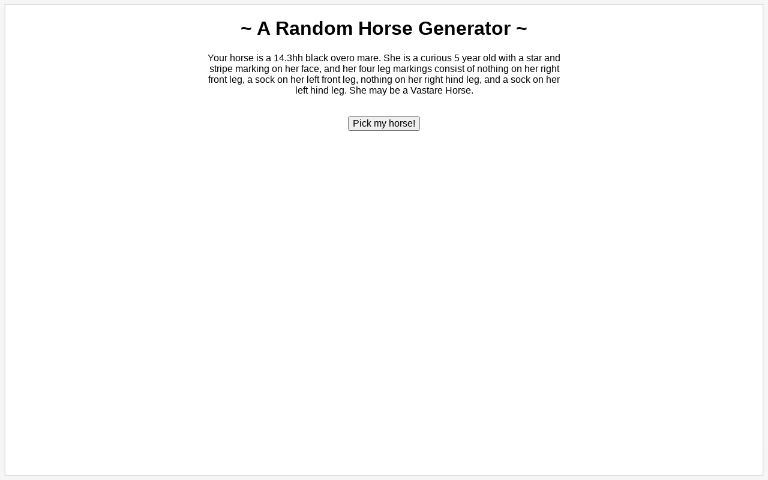 A Random Horse Generator