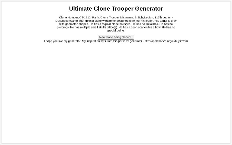 Ultimate Clone Trooper Generator