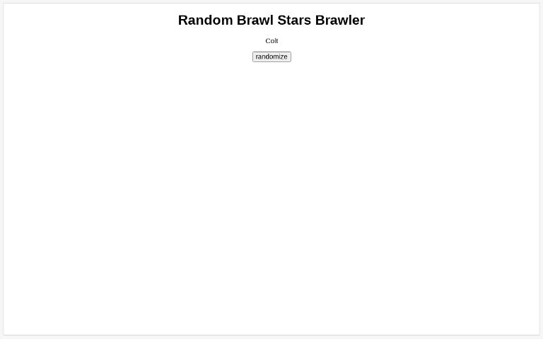 Random Brawl Stars Brawler ― Perchance Generator
