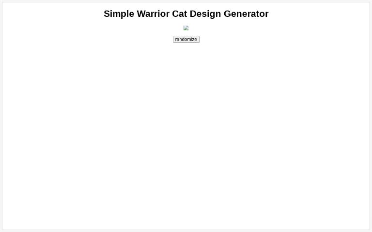 Simple Warrior Cat Design Generator