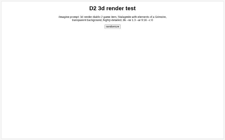 D2 3d render test ― Perchance Generator