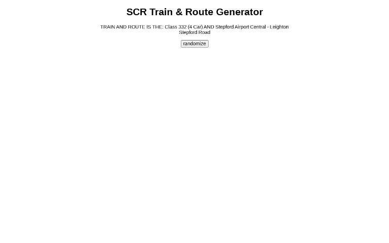SCR Train & Route Generator