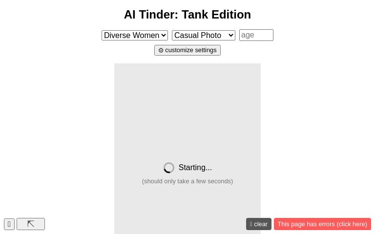 AI Tinder: Tank Edition ― Perchance Generator