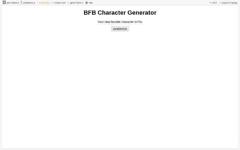 BFB Character Generator