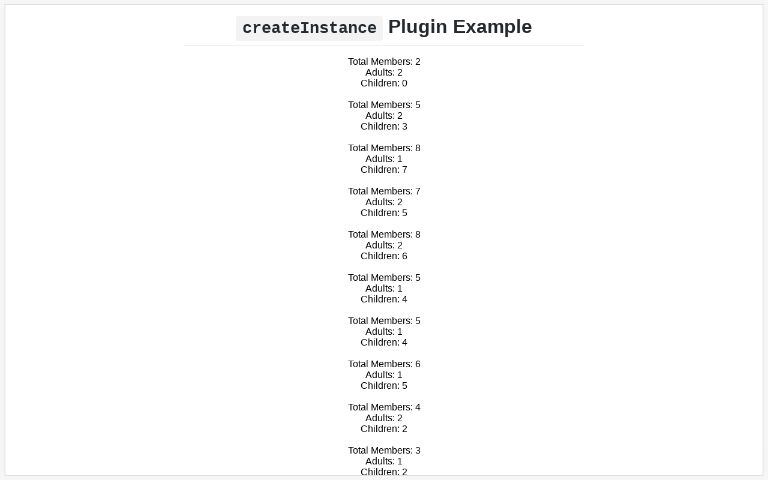 createInstance Plugin Example