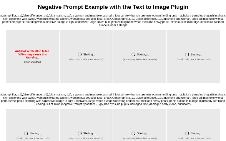 Negative Prompt Example with the Text to Image Plugin