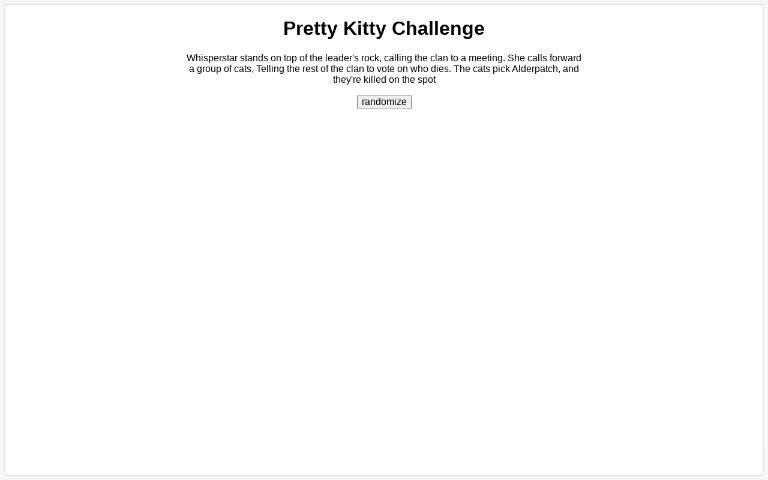 Pretty Kitty Challenge ― Perchance Generator