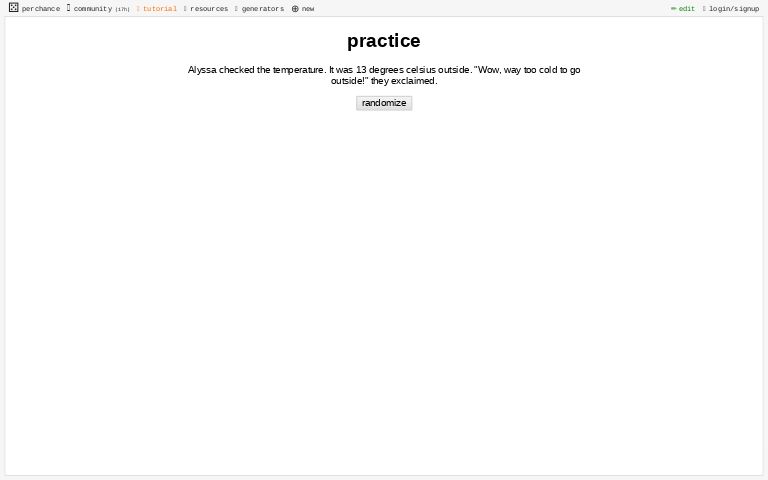 practice ― Perchance Generator