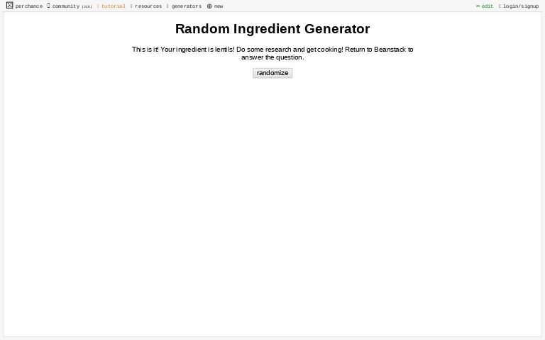Random Ingredient Generator