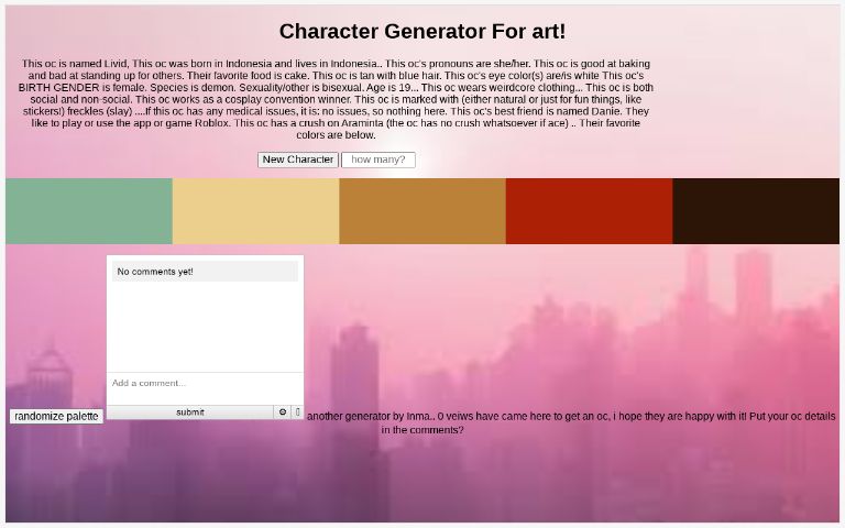 Character Generator For art!