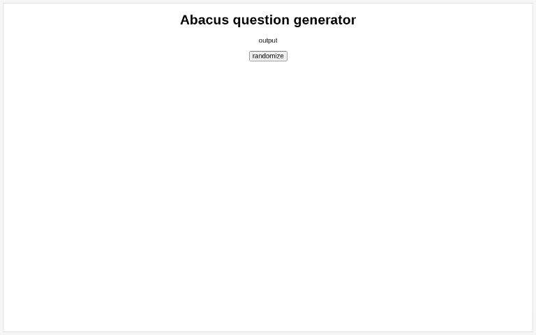 Abacus question generator