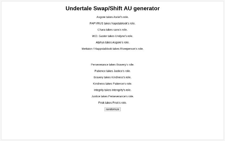 Undertale Swap/Shift AU generator