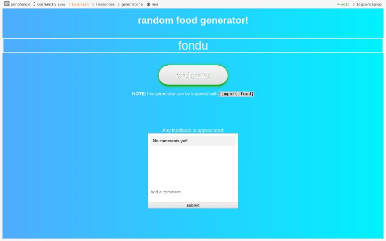 random food generator!