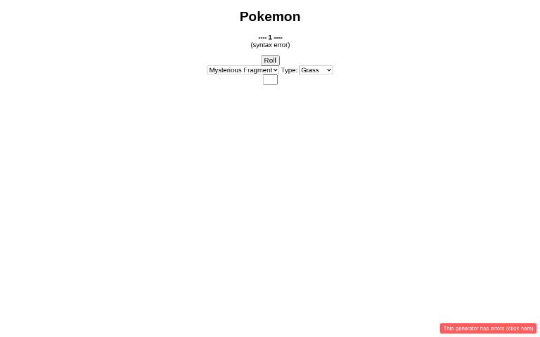 Pokemon ― Perchance Generator