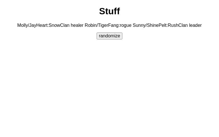 Stuff ― Perchance Generator