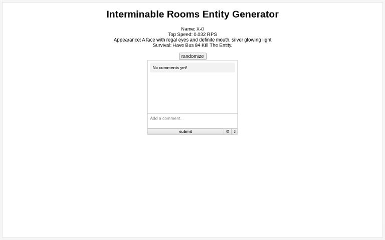 Interminable Rooms Entity Generator