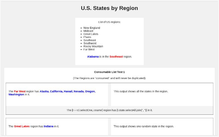 U.S. States by Region ― Perchance Generator