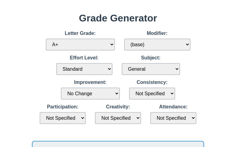 Grade Generator