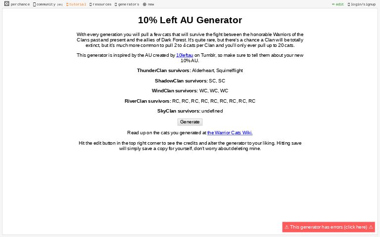 10% Left AU Generator