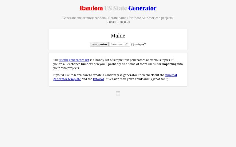 Random US State Generator