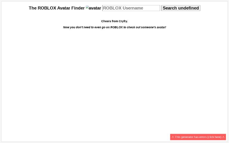 The ROBLOX Avatar Finder ― Perchance Generator