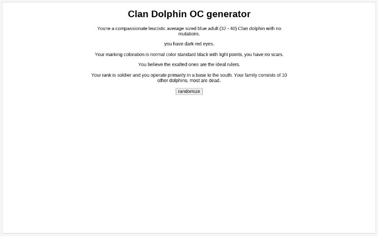 Clan Dolphin OC Generator