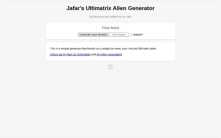 Jafar's Ultimatrix Alien Generator