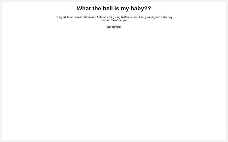 What the hell is my baby?? ― Perchance Generator