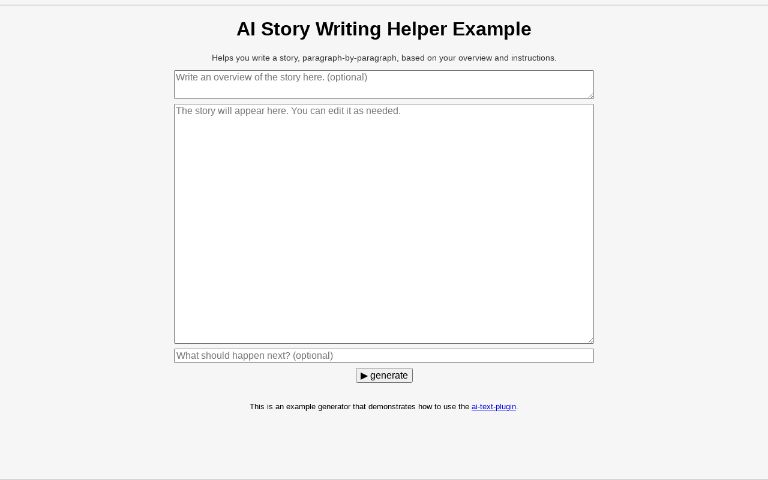 AI Story Writing Helper Example ― Perchance Generator