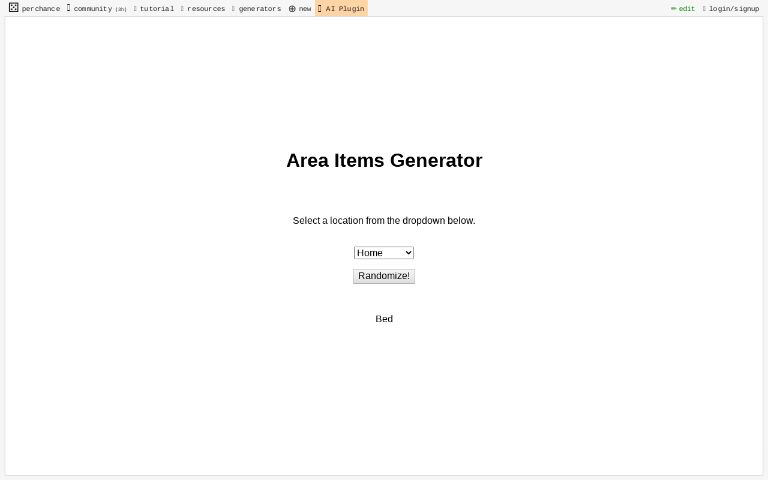 Area Items Generator
