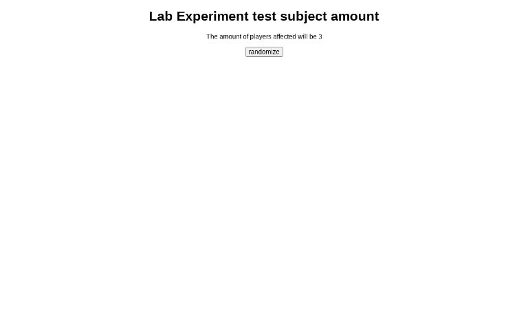 Lab Experiment test subject amount ― Perchance Generator