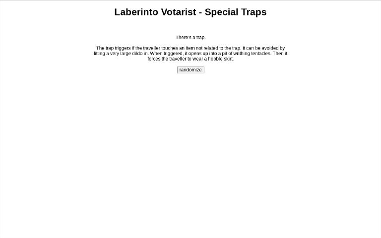 Laberinto Votarist - Special Traps ― Perchance Generator