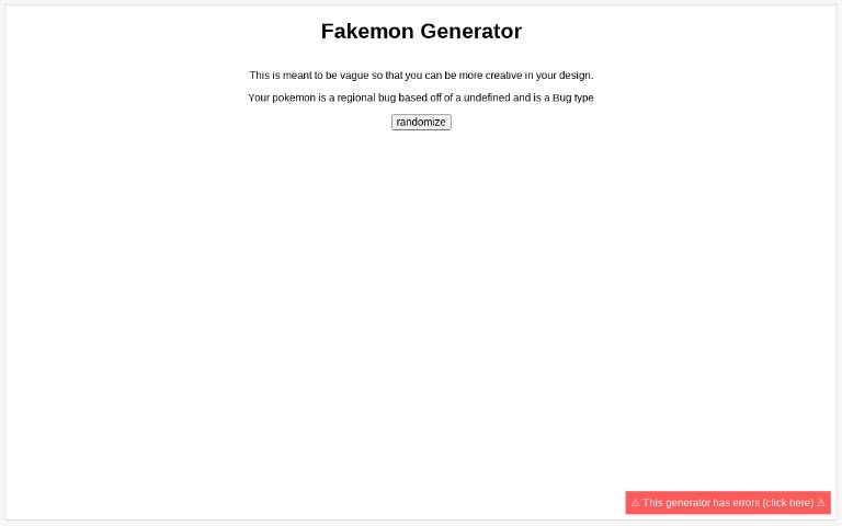 Fakemon Generator
