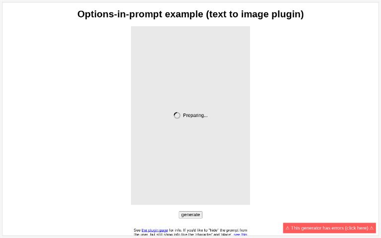 Options-in-prompt example (text to image plugin)