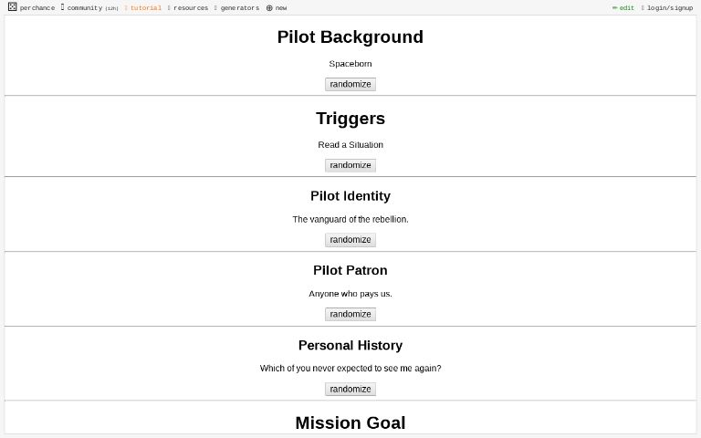 Pilot Background ― Perchance Generator