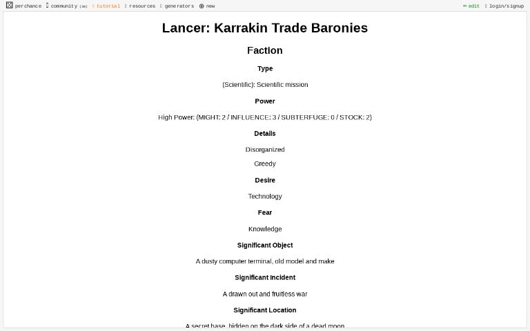 Lancer: Karrakin Trade Baronies ― Perchance Generator